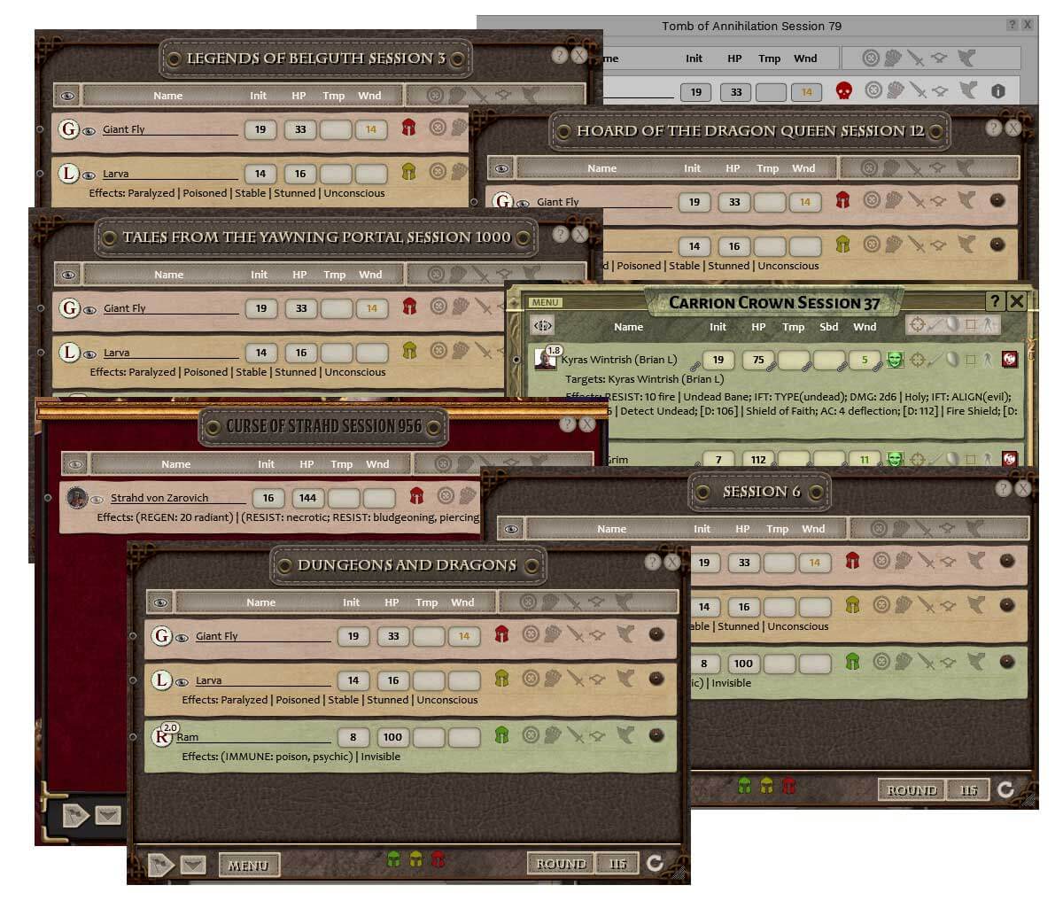 Combat Tracker Game Name And Session Number Extension - GM Wintermute