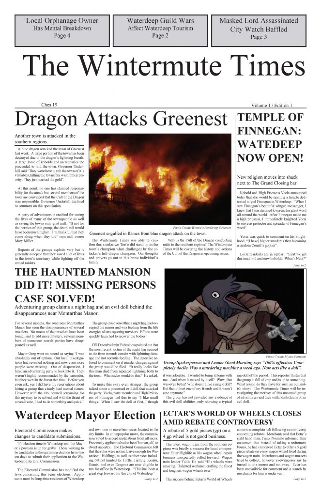 The Wintermute Times Issue 1 - GM Wintermute