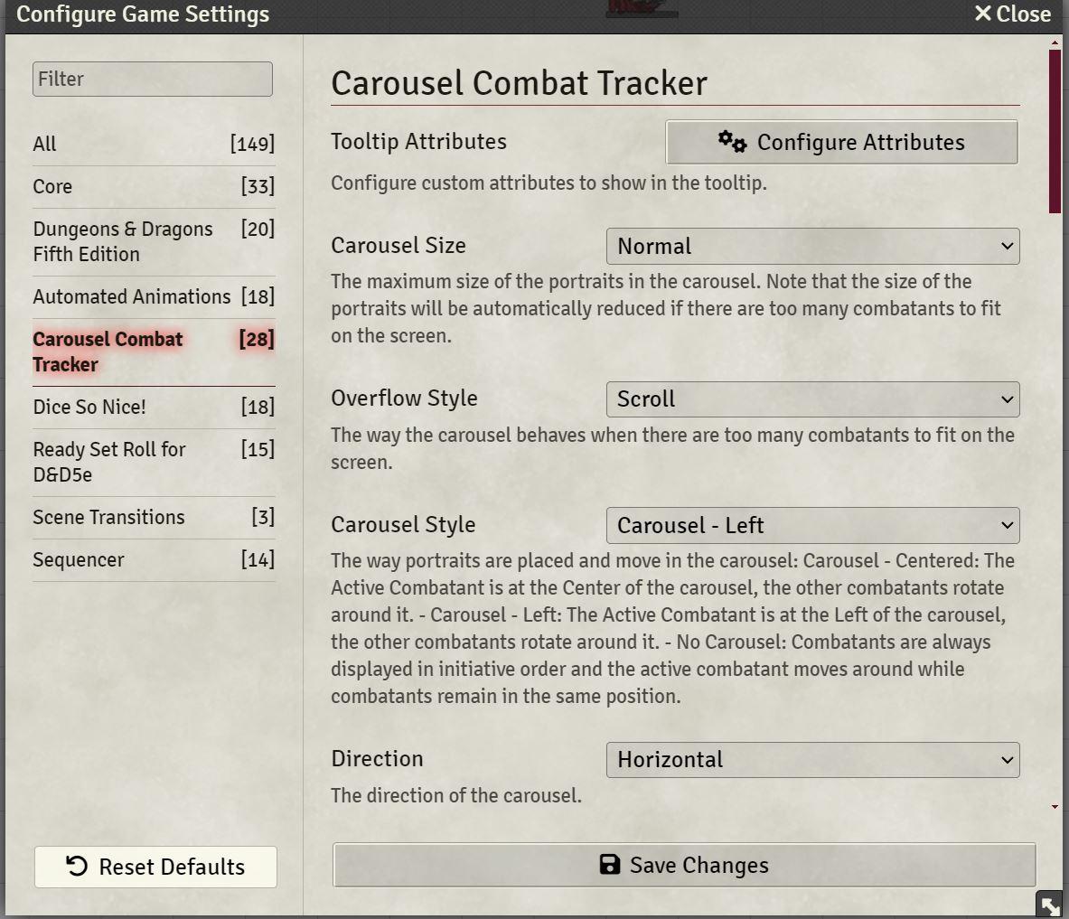 Carousel Combat Tracker - GM Wintermute