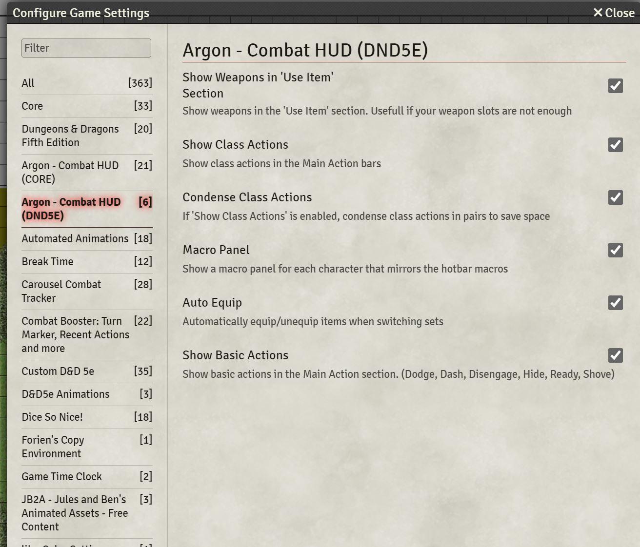 Argon - Combat HUD (DND5E) - GM Wintermute