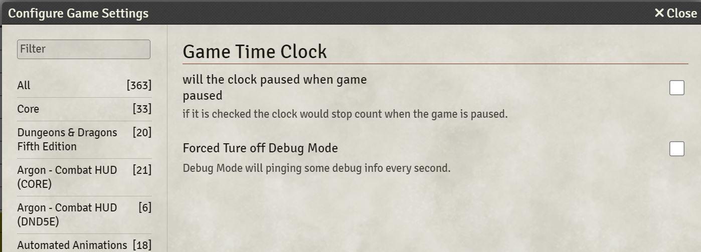 Game Time Clock - GM Wintermute