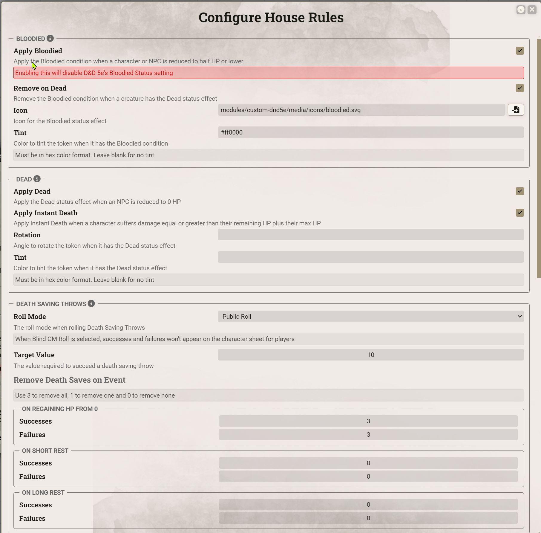 Custom D&D 5E - House Rules - GM Wintermute