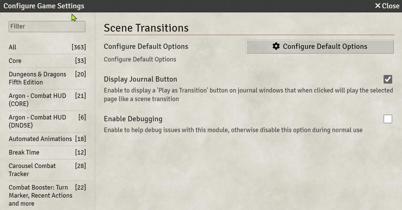 Scene Transitions - GM Wintermute